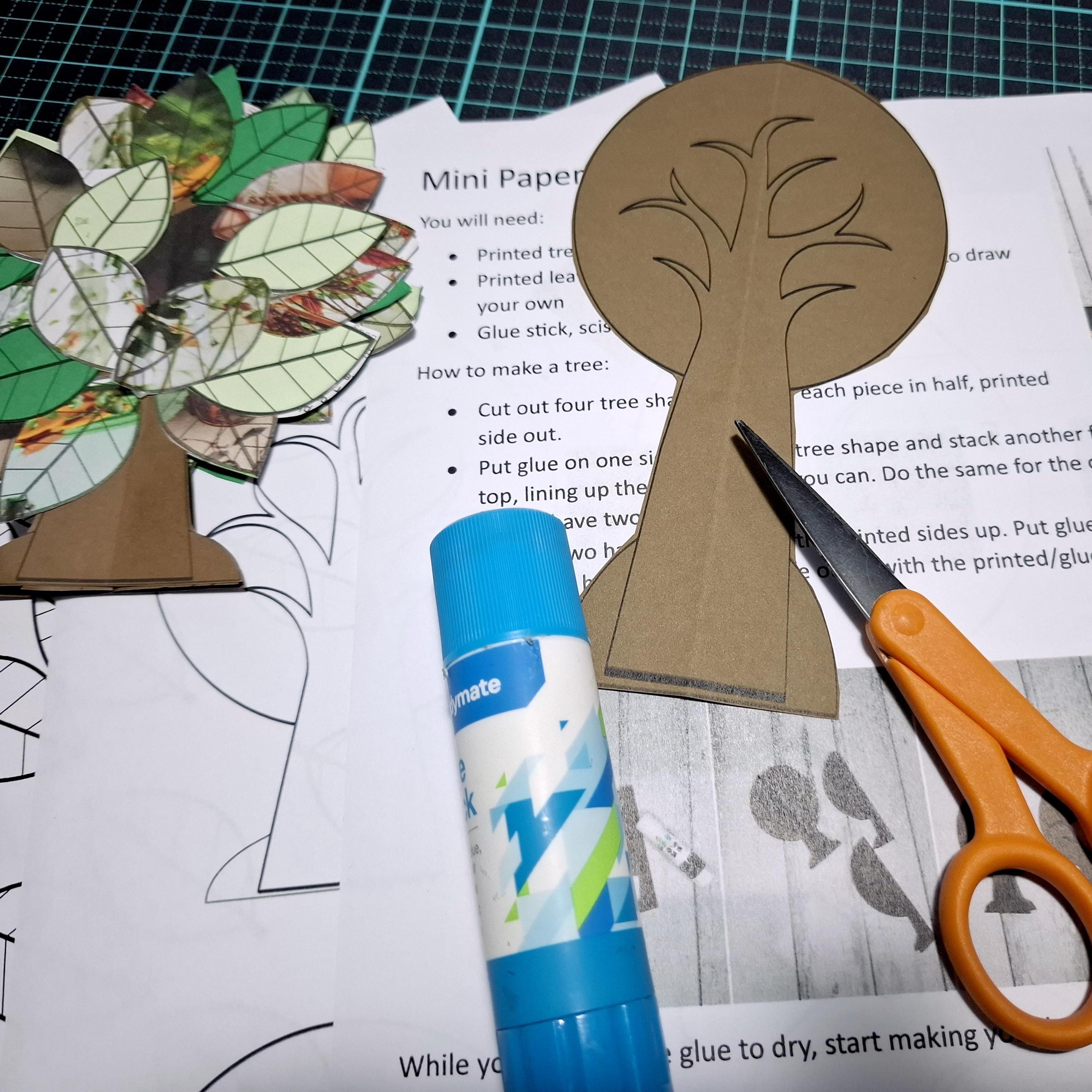 Mini Tree Papercraft DIY, Digital Download Craft Kit, Easy Paper Bonsai ...