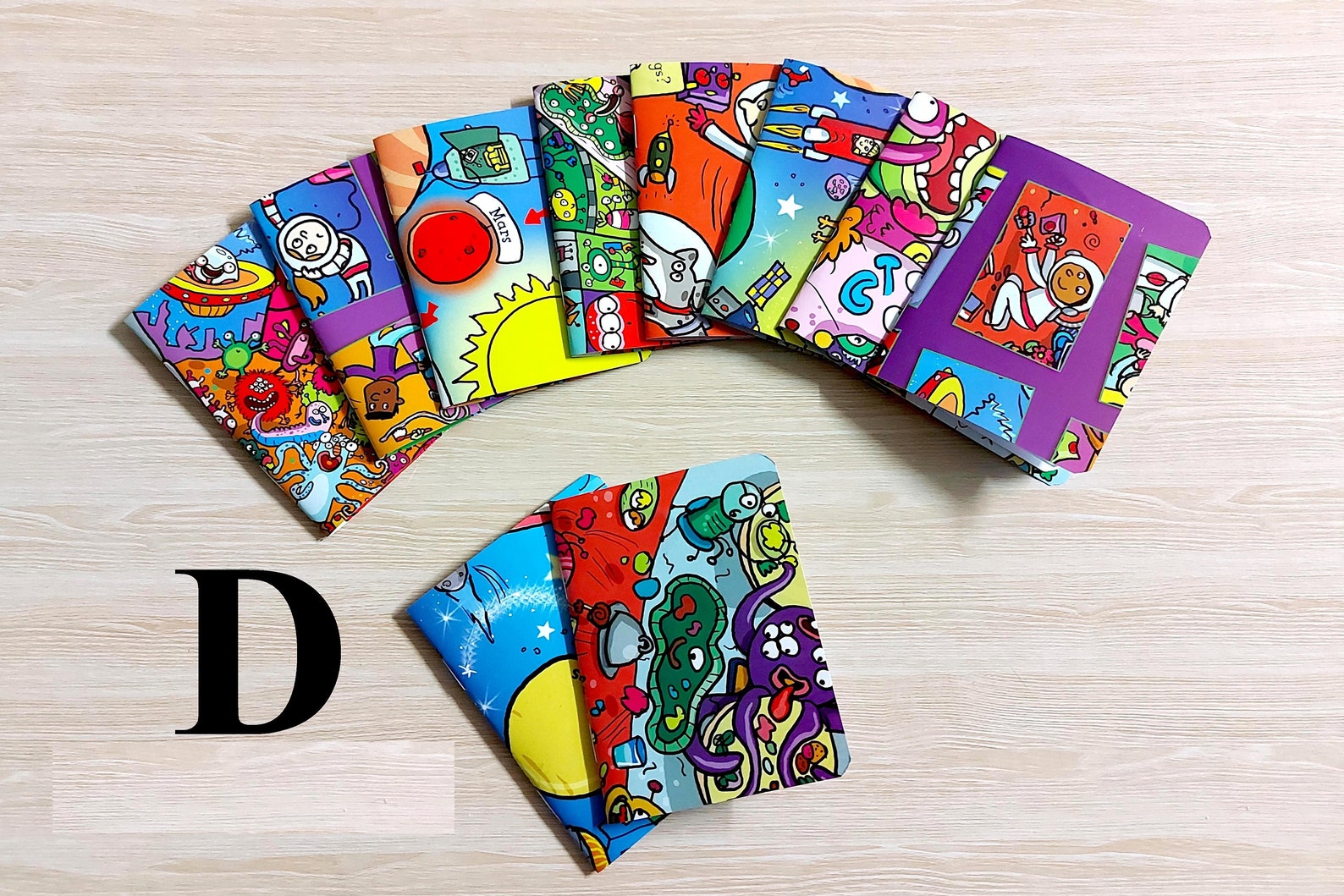 Kids Mini Notebooks (10), School Pencil Case Small Pad for Note Taking ...