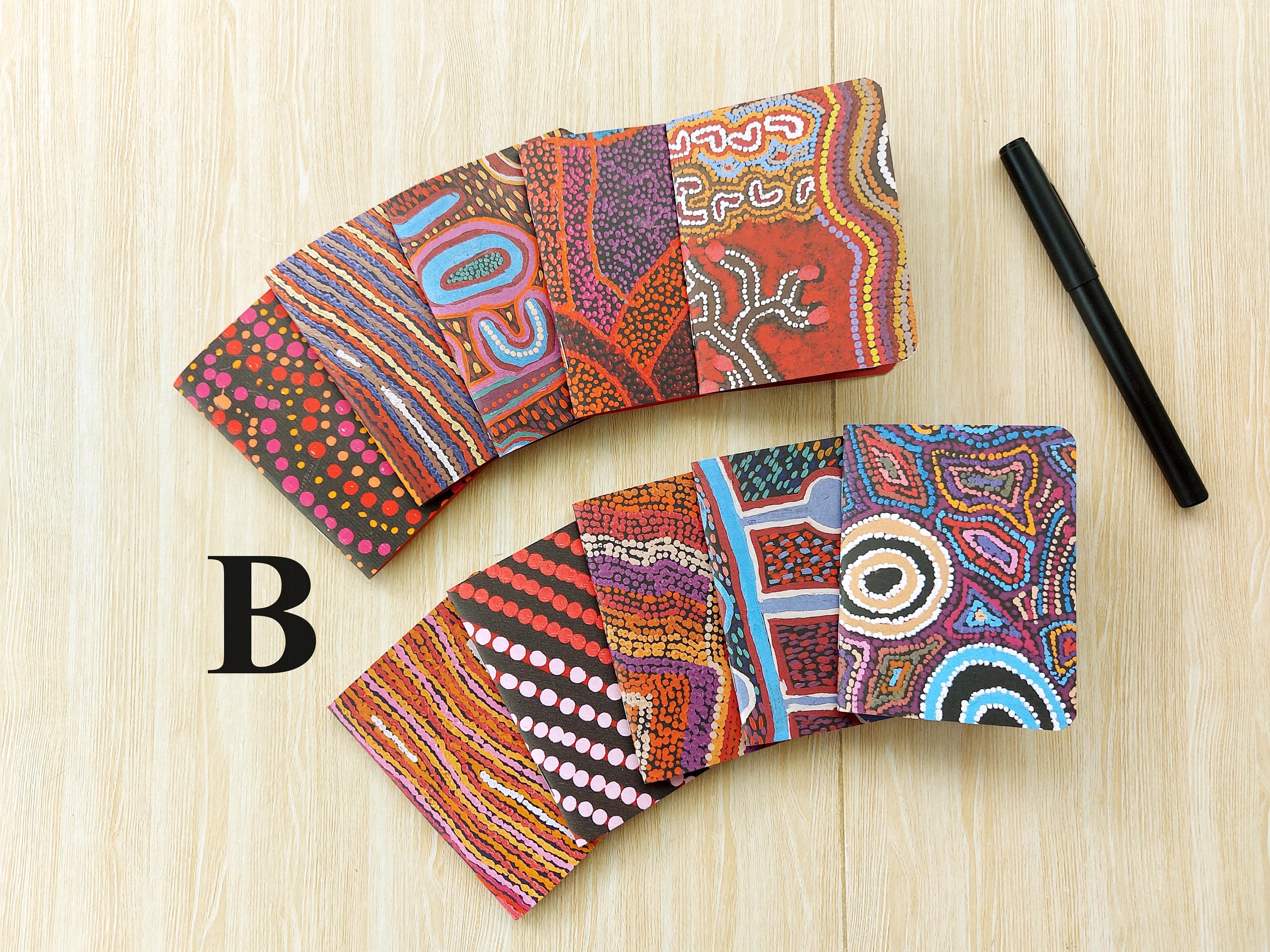 Australian Aboriginal Dot Folk Art Mini Notebooks 10, Small Stationery ...