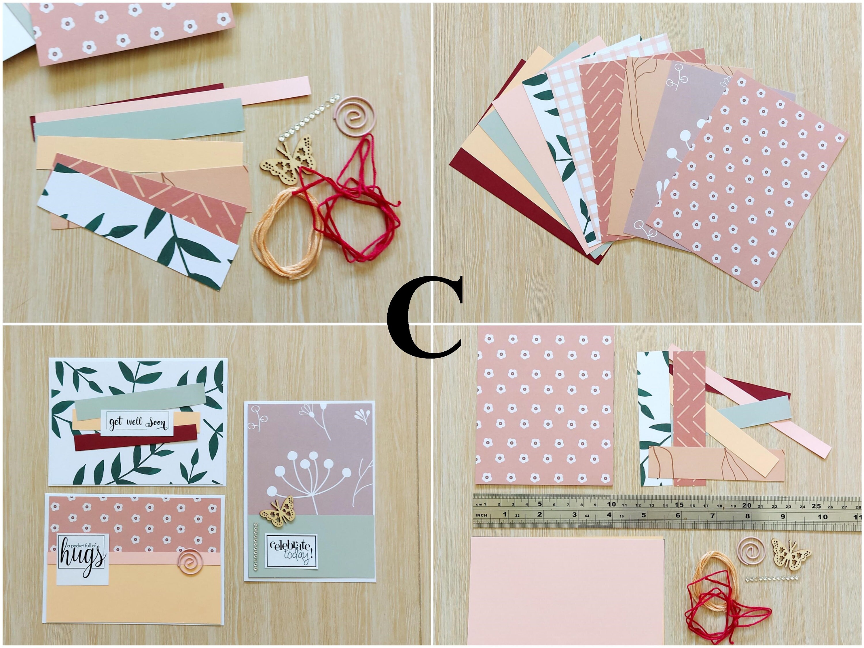 DIY Card Making Kit With Neutral Minimalist Abstract Designs (6 ...
