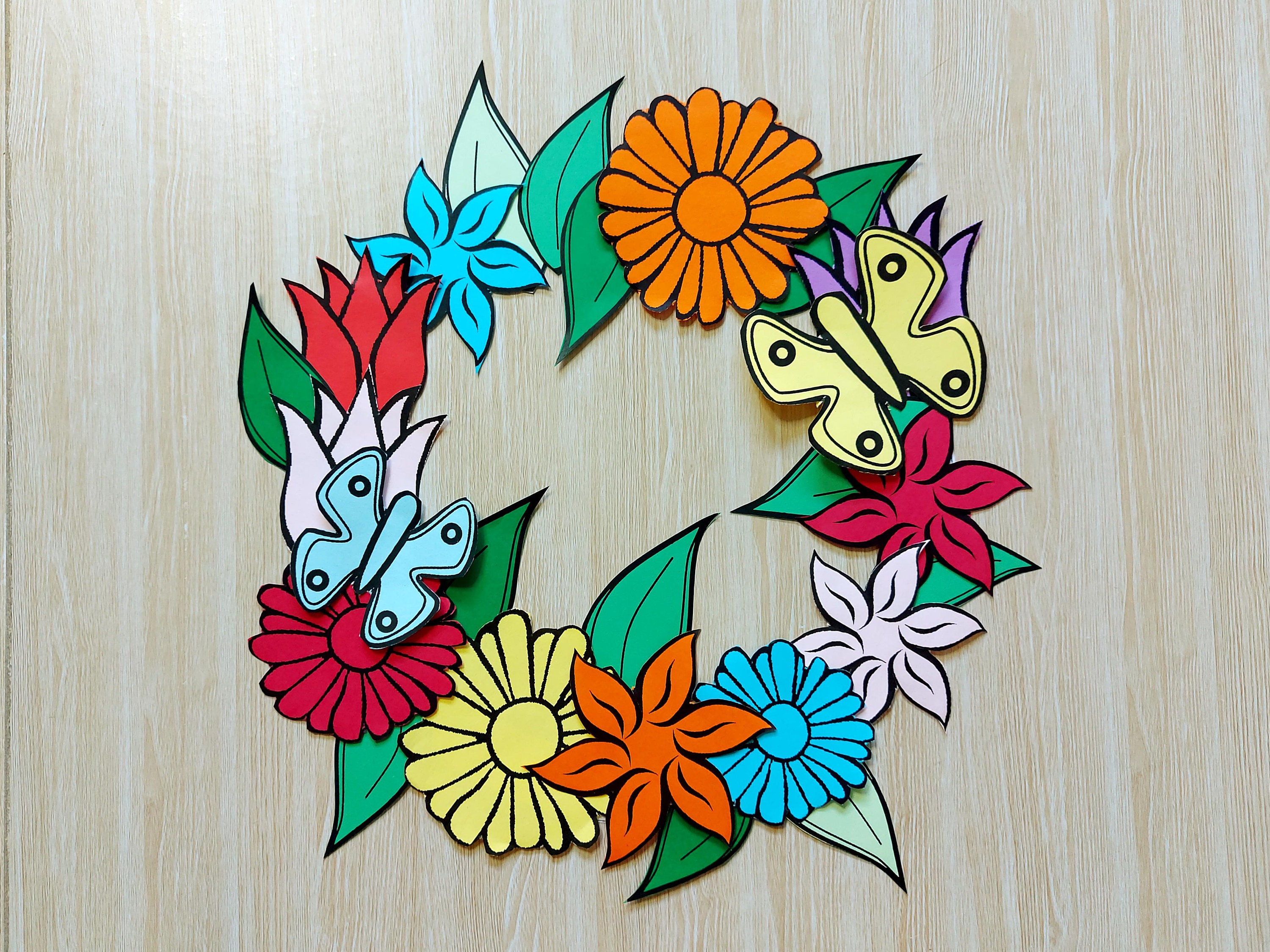 Spring Flower Wreath Instant Download Papercraft, Office and Home Décor ...