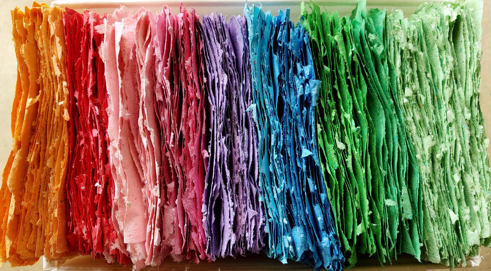 Rainbow Colours Handmade Paper Bundle, Recycled Paper for Crafts and ...