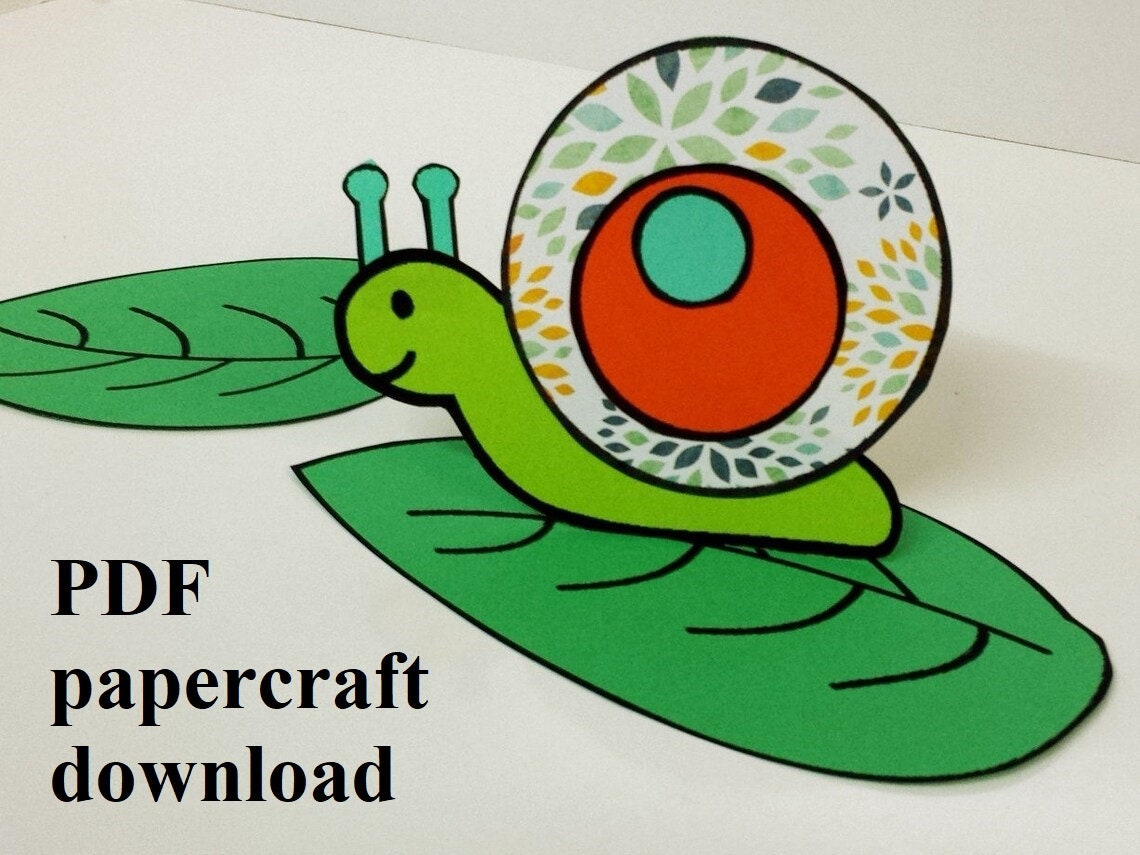Garden Snail Papercraft Instant Download Printable Snail - Etsy México