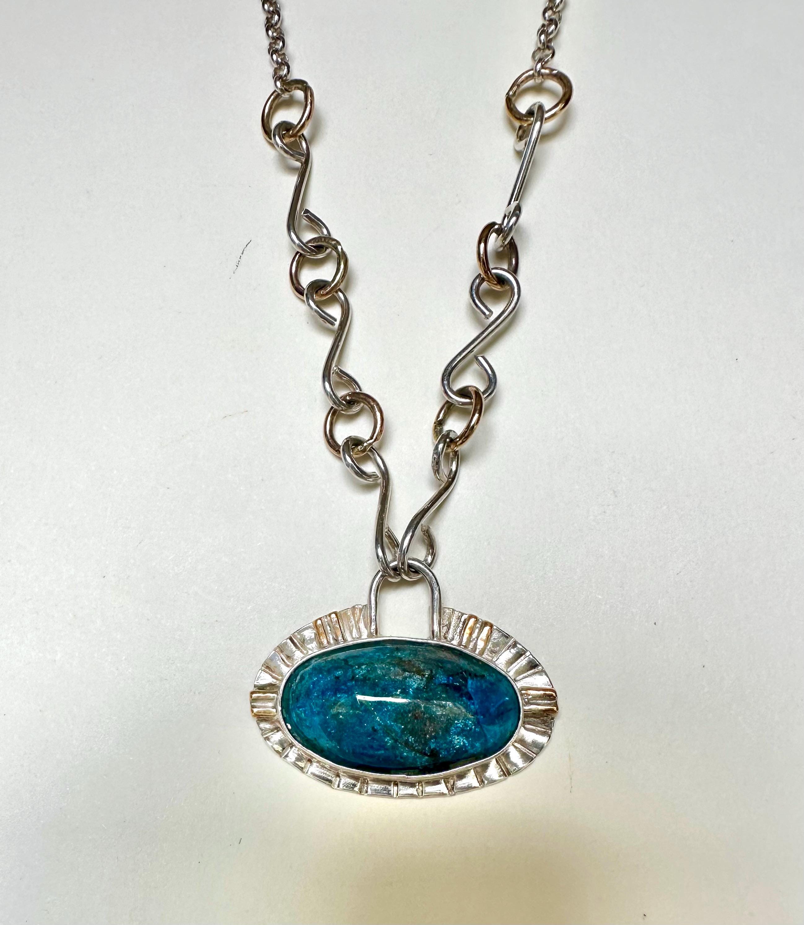 Azurite Pendant Necklace - Etsy