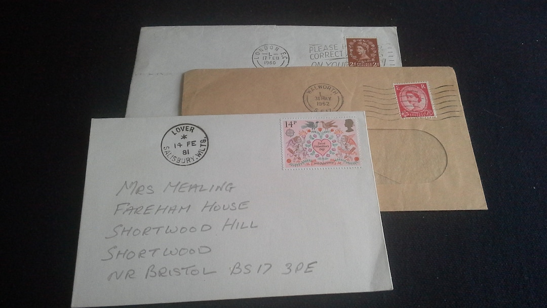 British Postal Ephemera 3 Posted Letters With Queen Elizabeth 2 Stamps ...