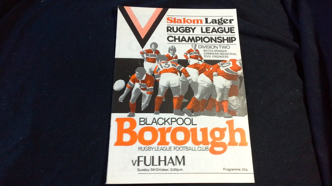 Programa de la Liga de Rugby Blackpool Borough v Fulham Domingo 5 de ...