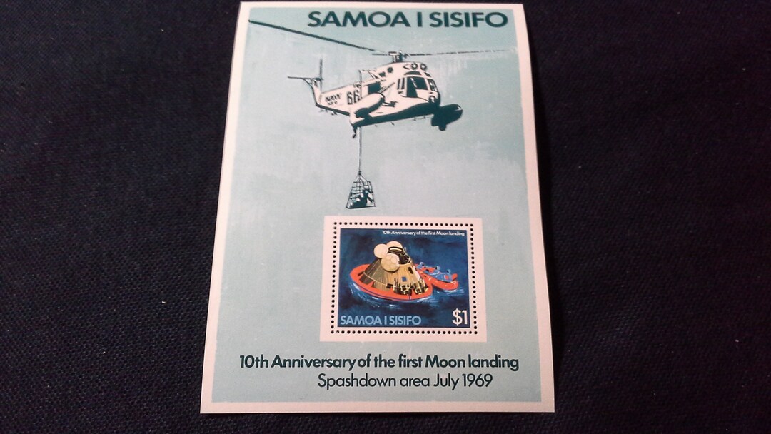 Samoa I Sisifo Postage Stamps 10th Anniversary of the First Moon ...