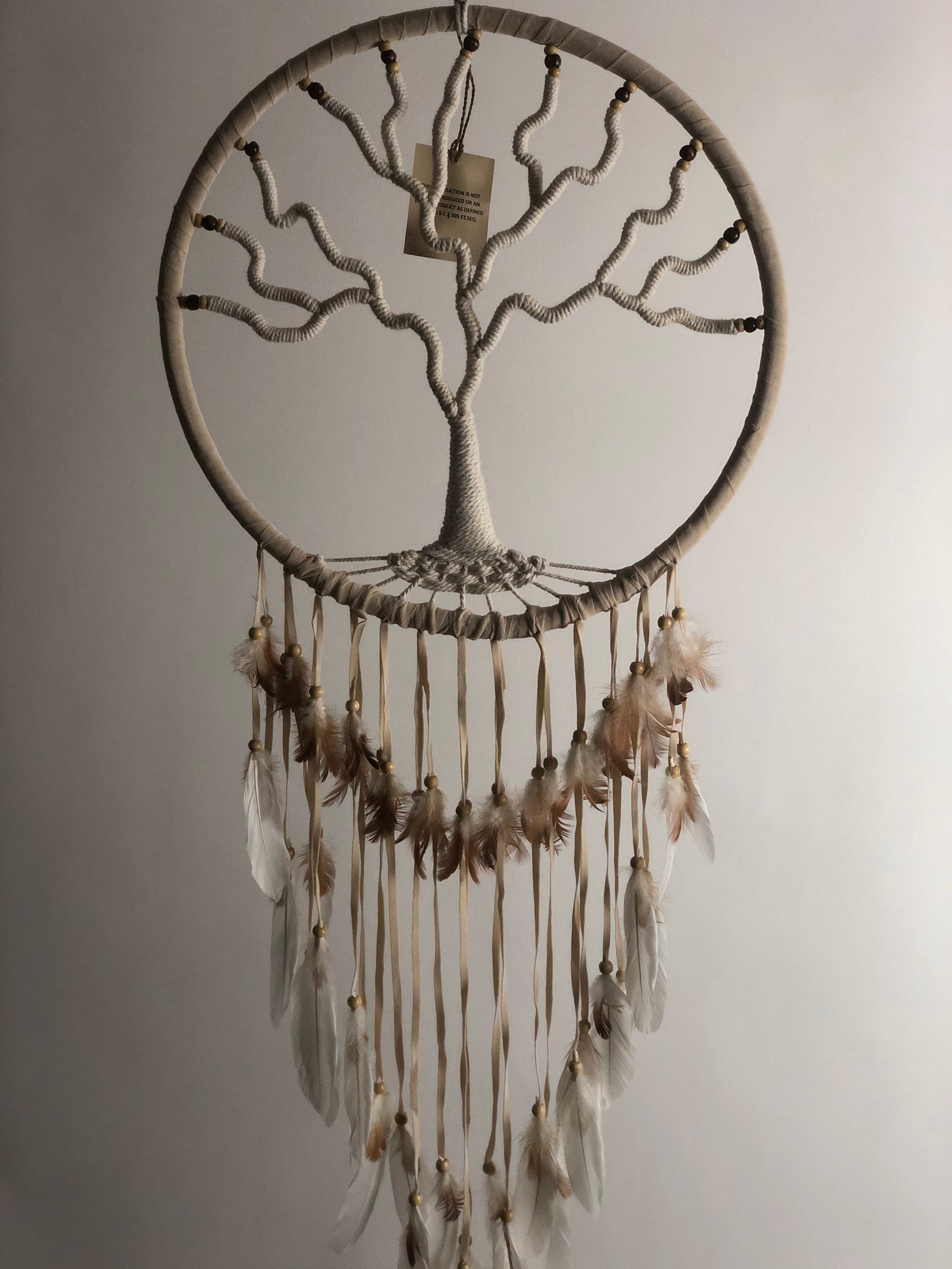 Handcrafted Tree of Life Dream Catcher Beige - Etsy
