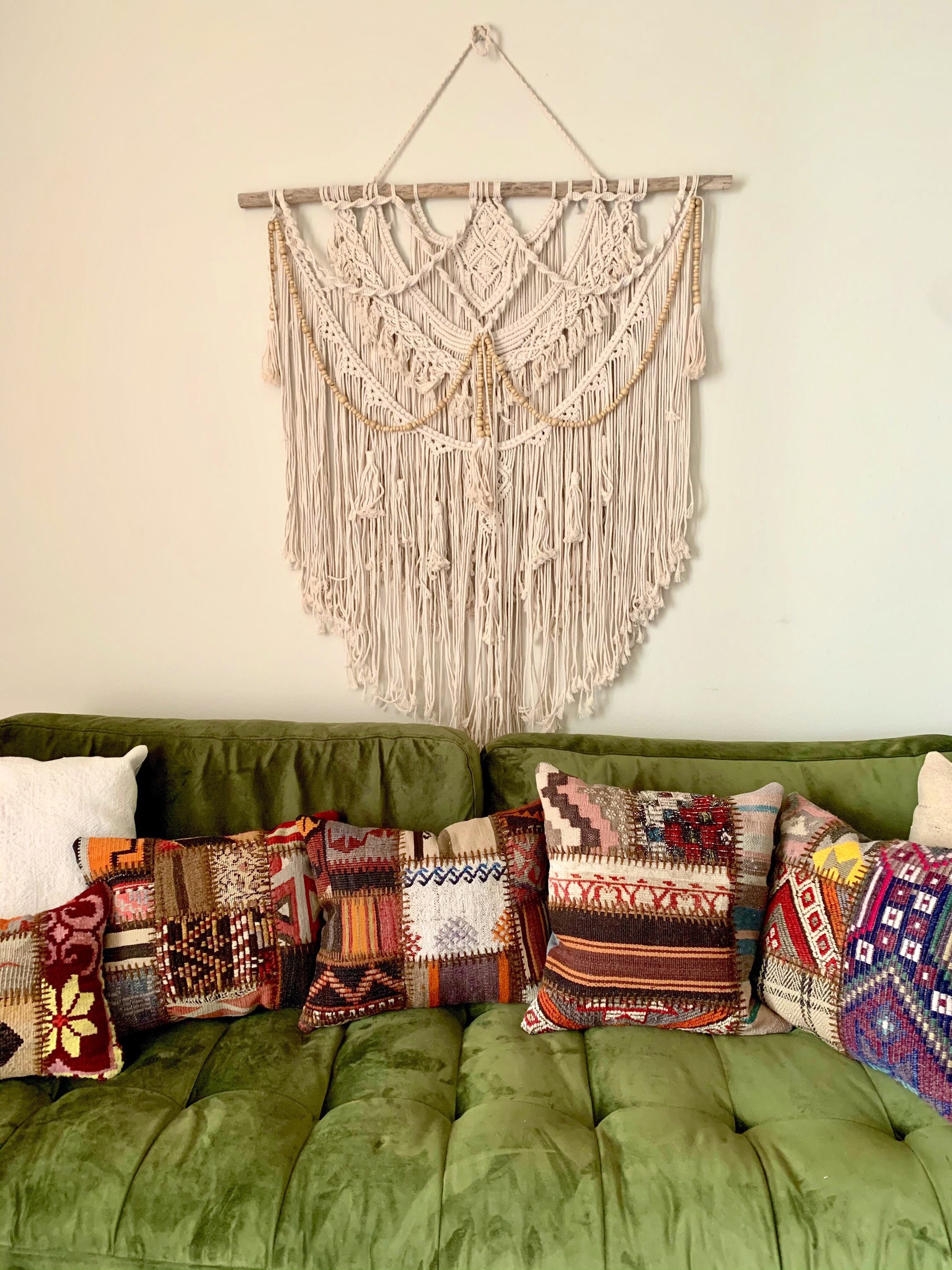 Handcrafted Macrame Wall Hanging/ With Beads/ Handmade in Bali - Etsy