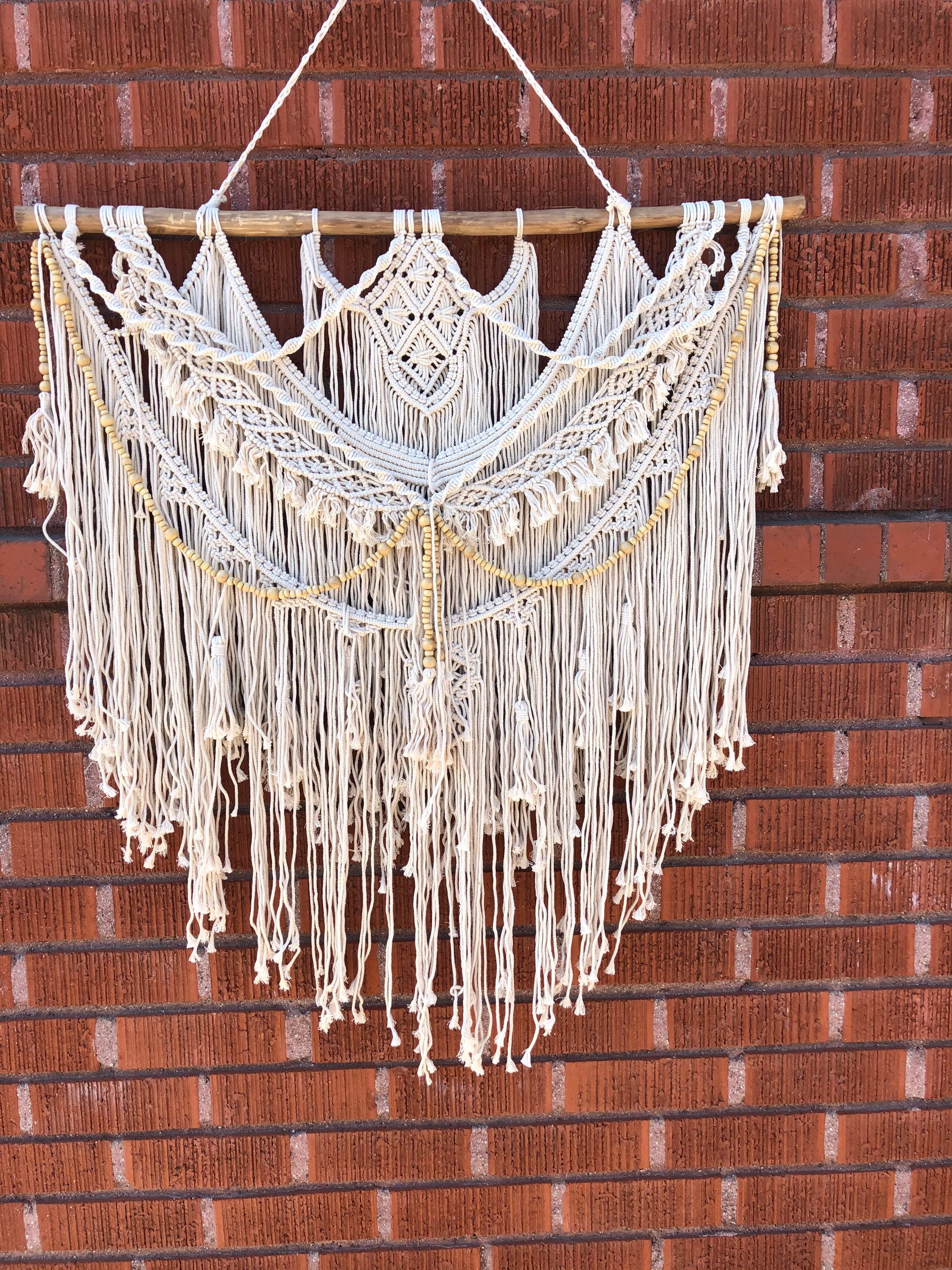 Beaded Handcrafted Macrame Wall Hanging / Bali - Etsy