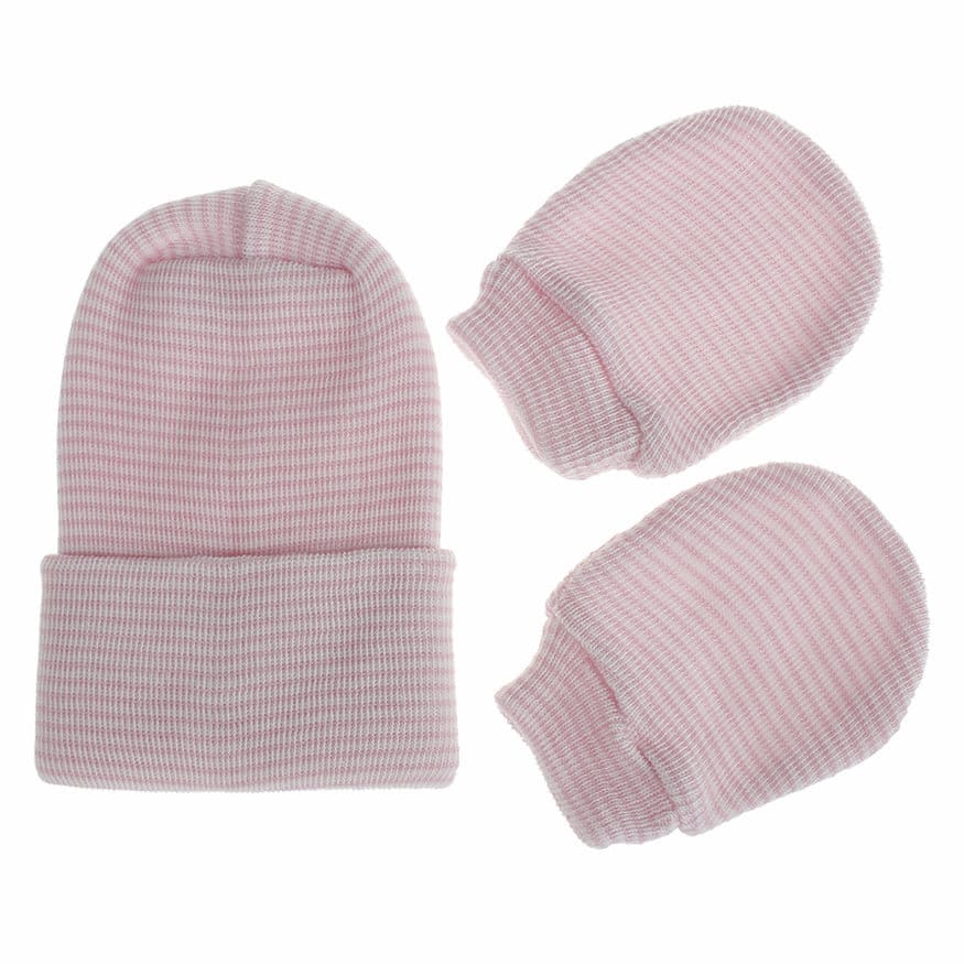 Newborn Baby Beanie Hat & Mittens Set 6 Colors Baby No Scratch Mittens ...
