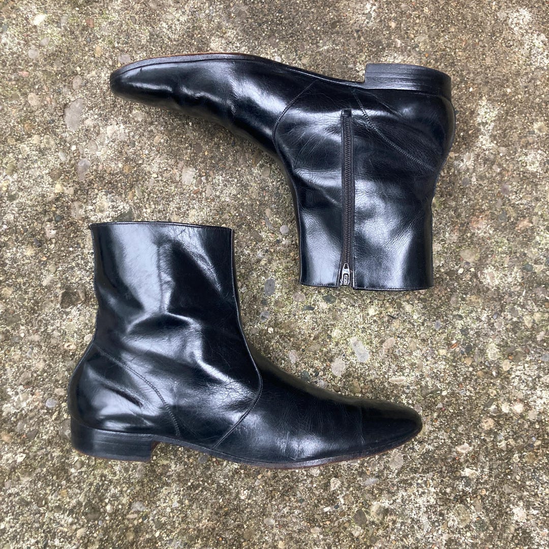 Size 11 C - 1970s Black Ankle Boots - Etsy