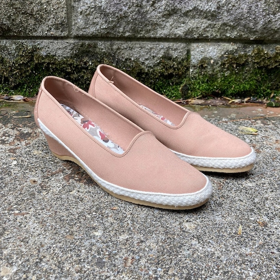 size 6 - 1970s cloth wedges - Gem