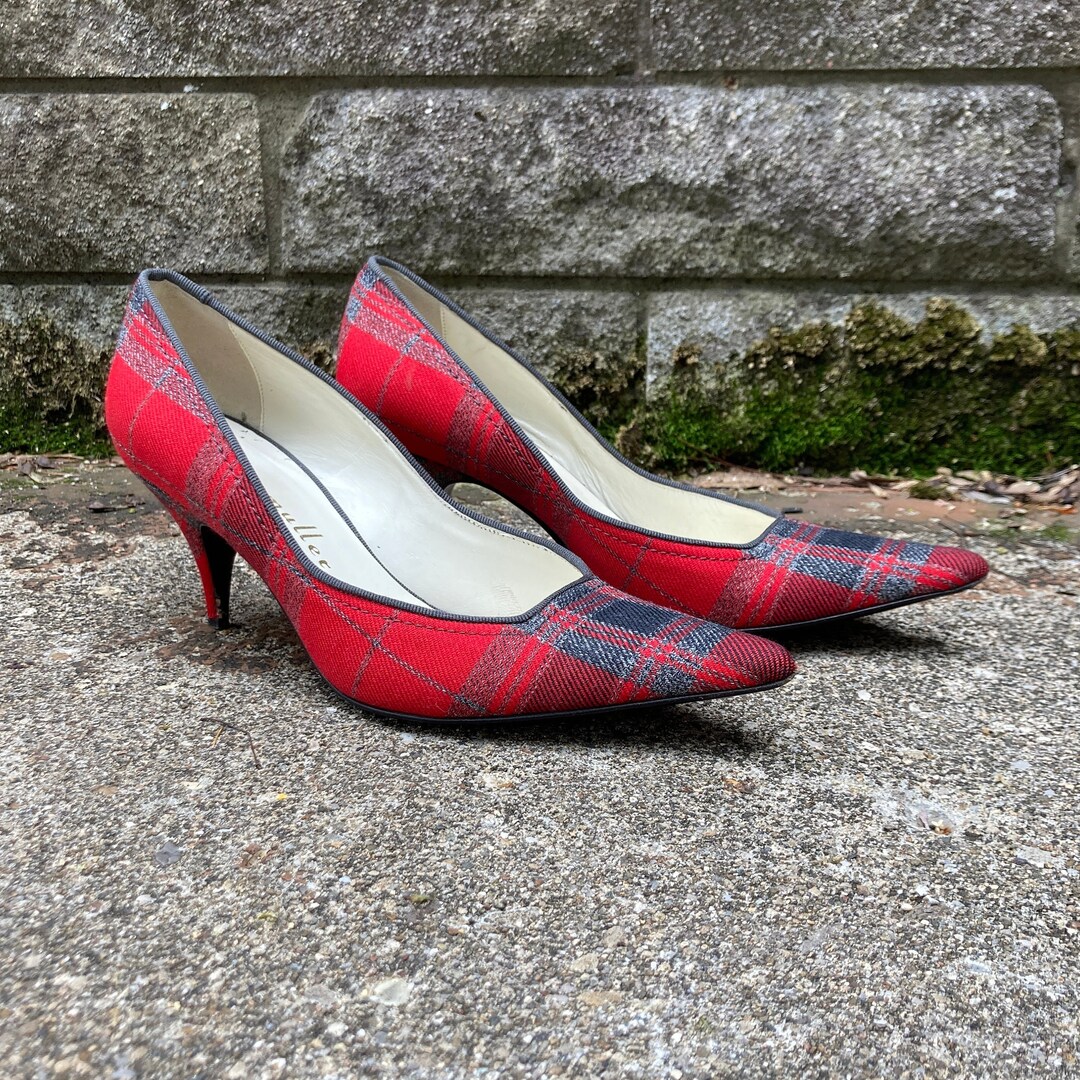 Size 37.5 - 2000s Does 60s Plaid Pumps by BETTYE MULLER - Etsy Australia