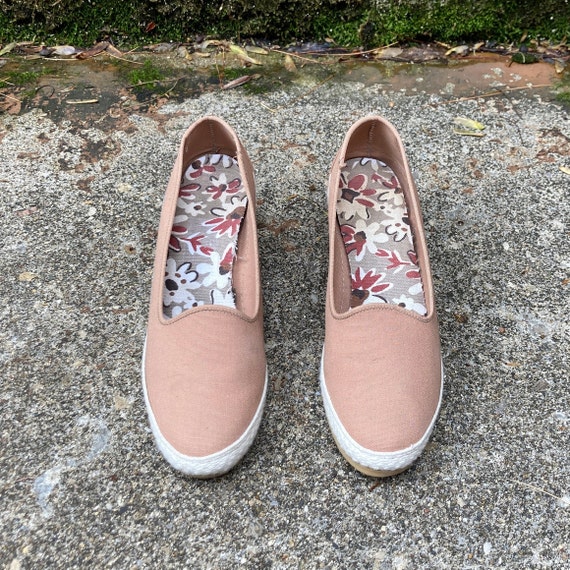 size 6 - 1970s cloth wedges - Gem