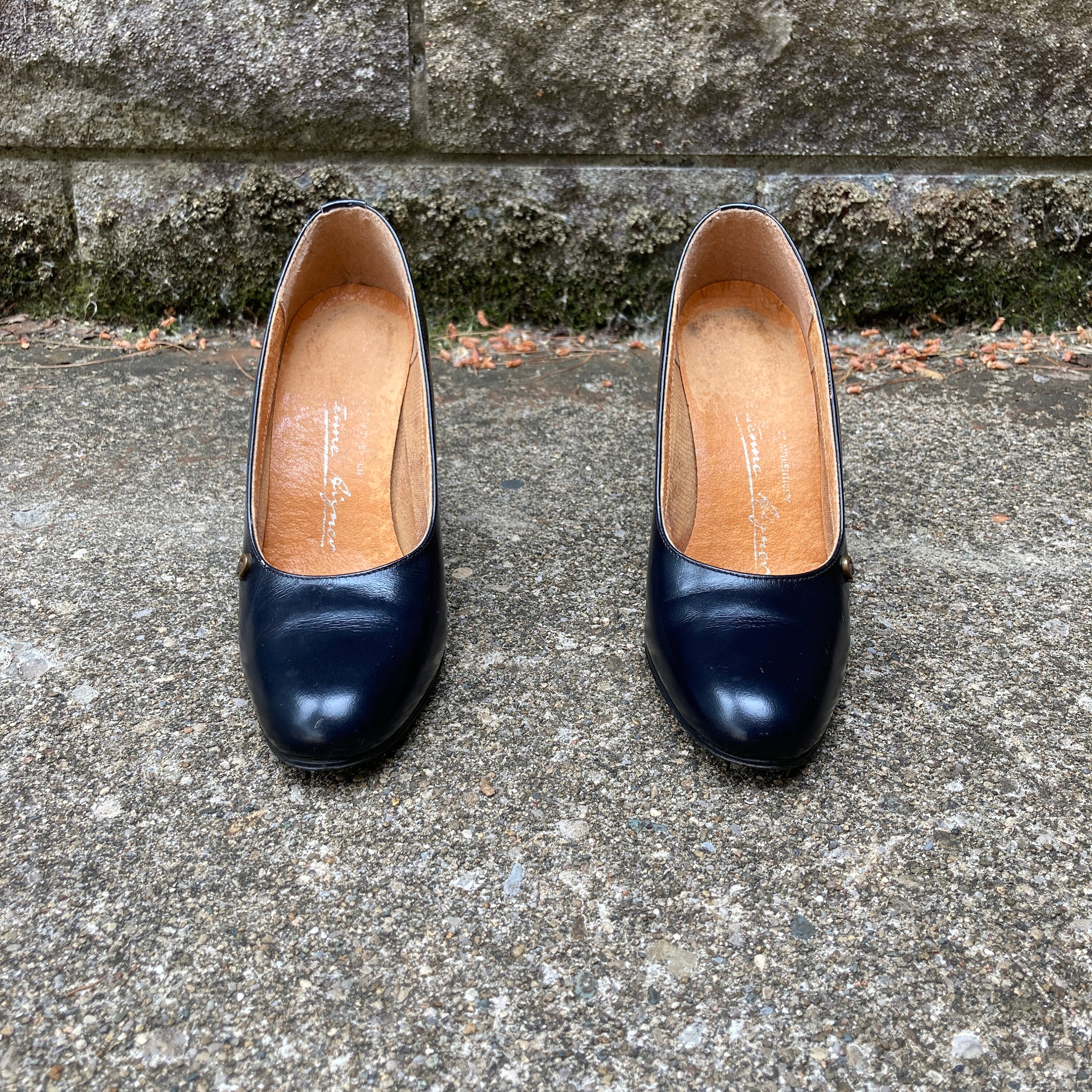 Size 5 M - 70s/80s Black Pumps With Stacked Heels by ETIENNE AIGNER - Etsy