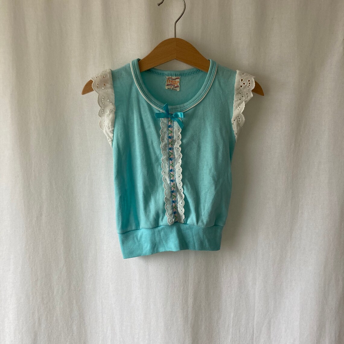 1980s Turquoise Kids Sleeveless T-shirt by ANDOVER TOGS Size - Etsy