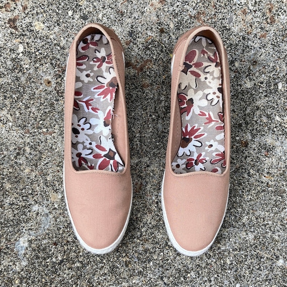 size 6 - 1970s cloth wedges - Gem