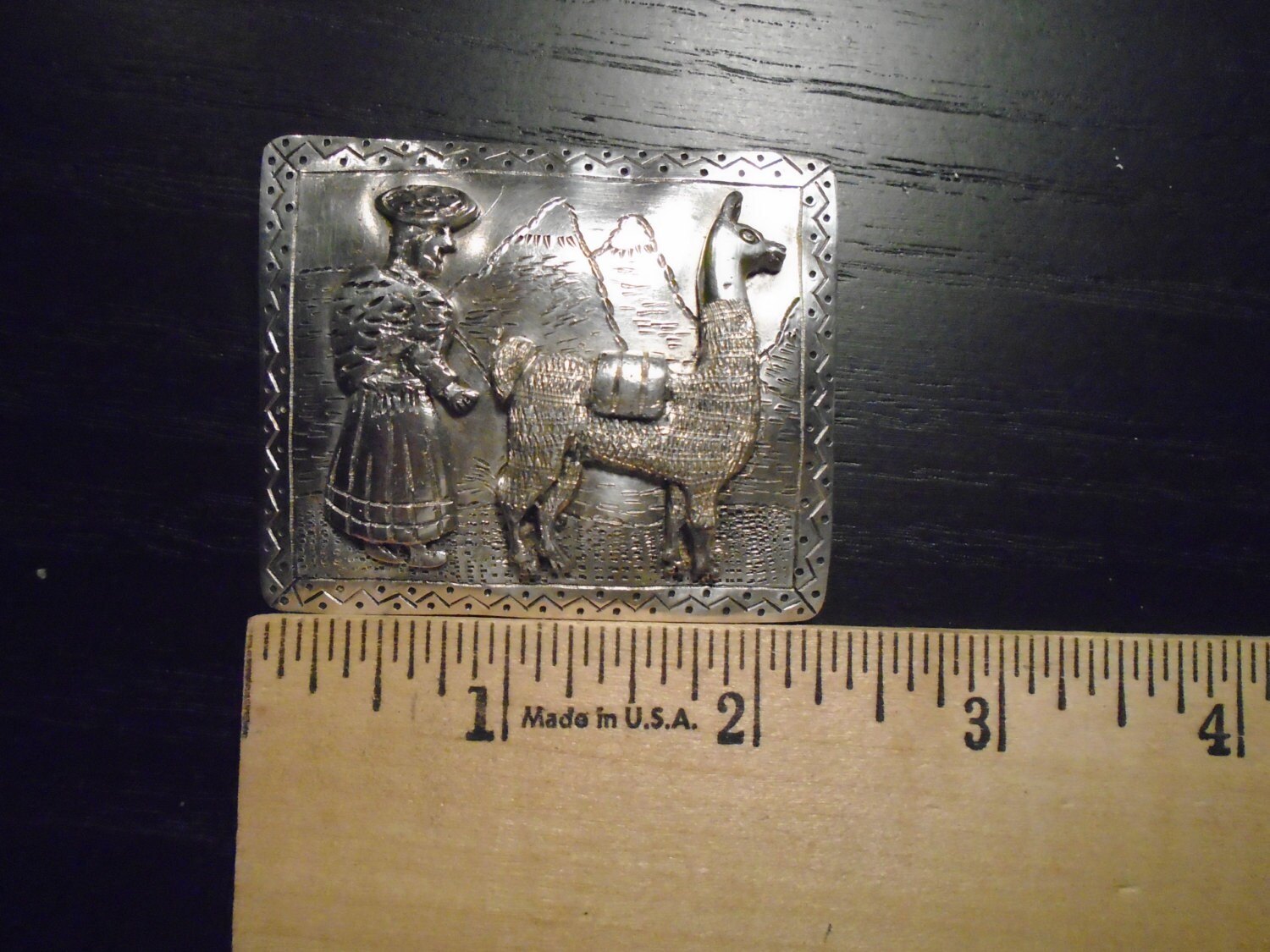 Sterling Silver Brooch, Peruvian Subject, Square, Marked, Peru - Etsy