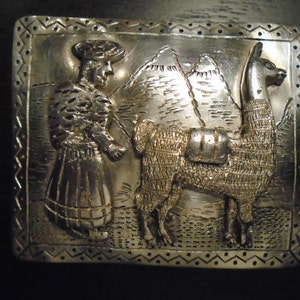 Sterling Silver Brooch, Peruvian Subject, Square, Marked, Peru - Etsy