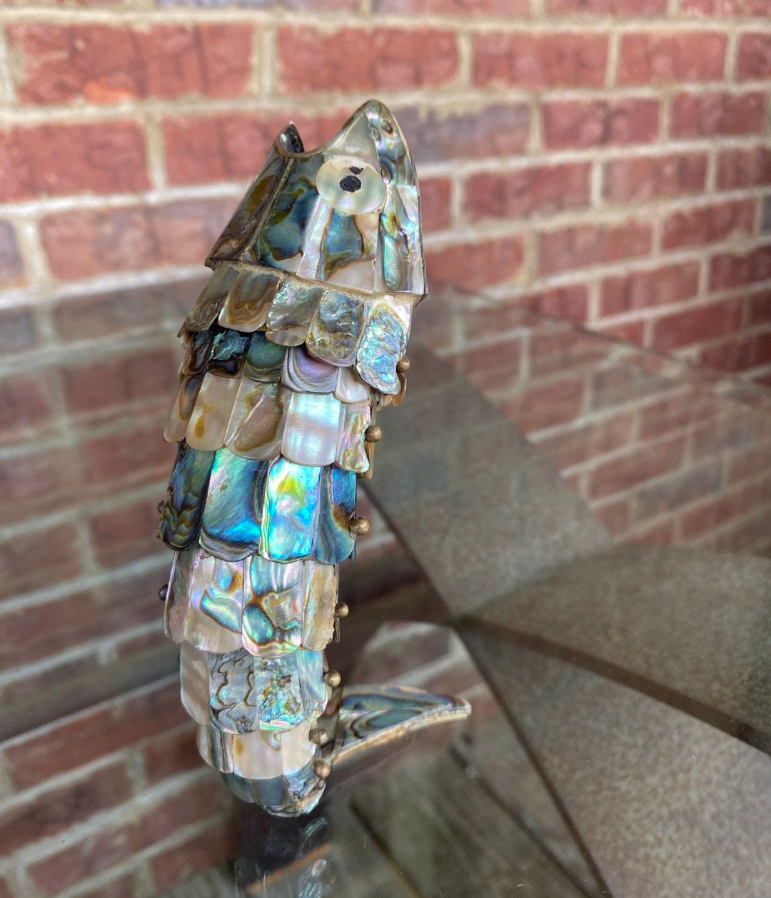Vintage 9 Mother of Pearl Abalone Articulated Fish Bottle Opener Oddity ...