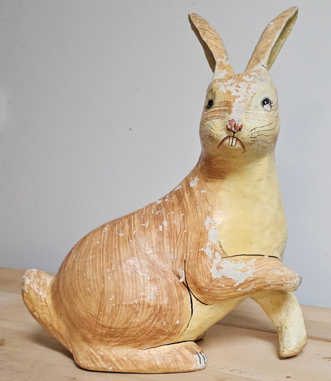 Vintage Paper Mache Bunny Rabbit Figure Sculpture Home Decor Easter ...