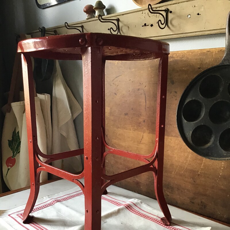 Vintage Metal Stool - Etsy