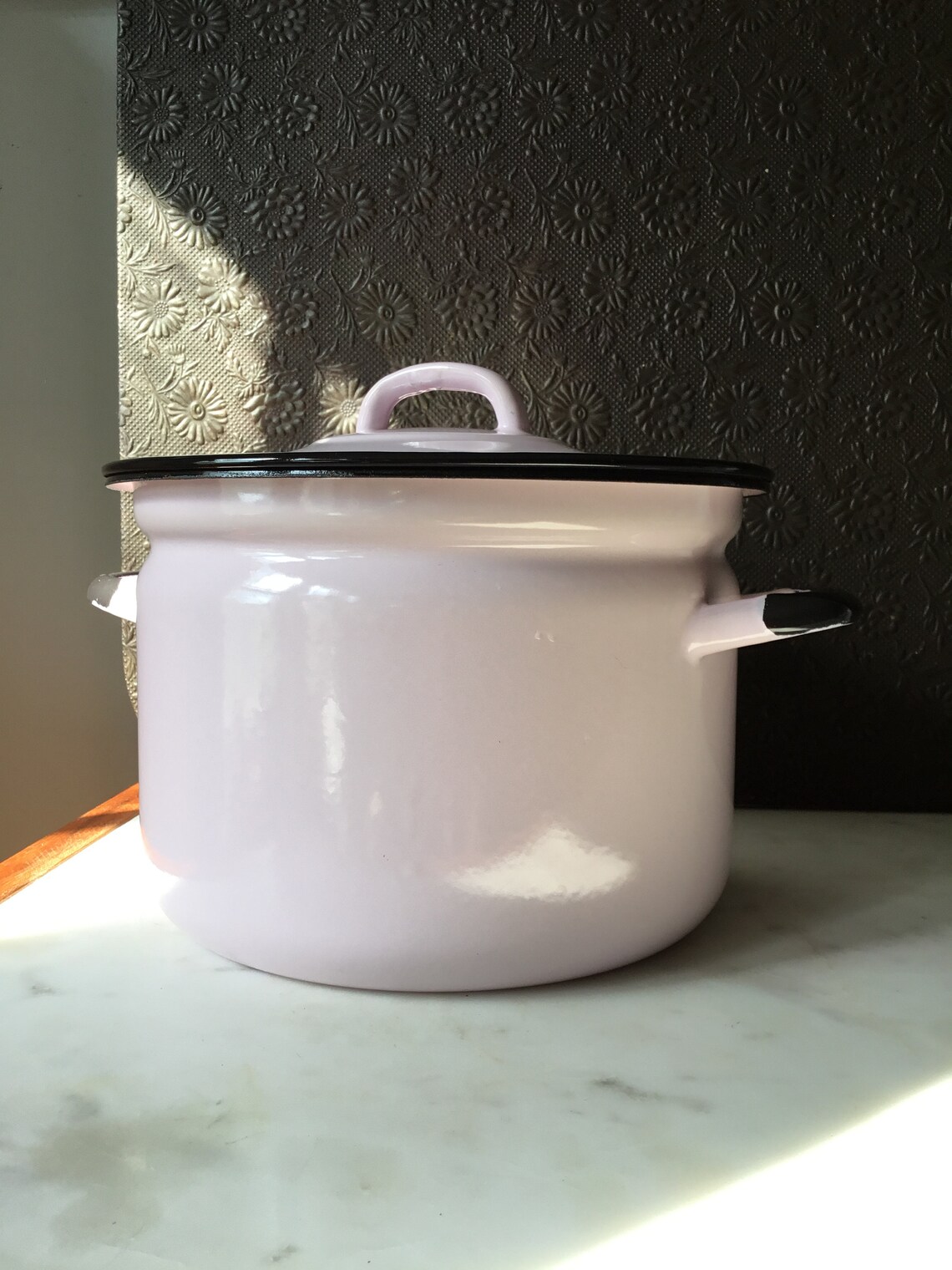 Vintage Pink Enamel Pot - Etsy