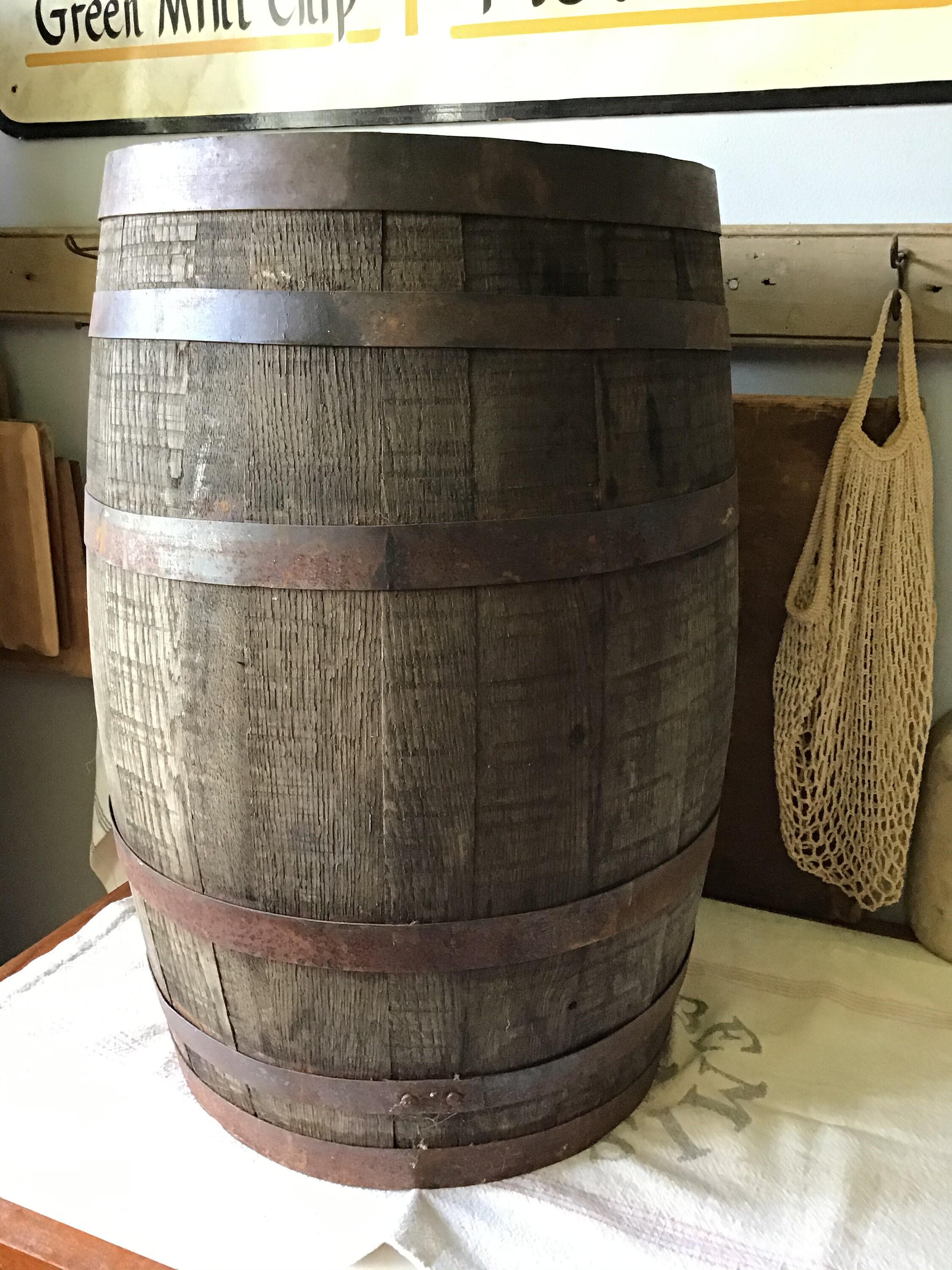 Vintage Oak Barrel / Small Wood Barrel | Etsy