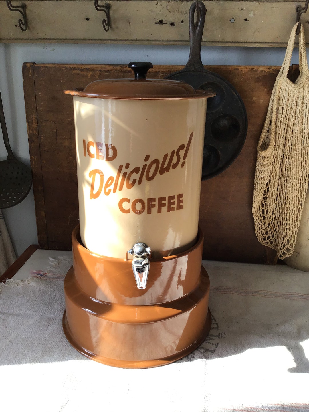 Vintage Enamel Iced Coffee Dispenser - Etsy