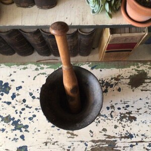 Antique Cast Iron Mortar and Pestle - Etsy