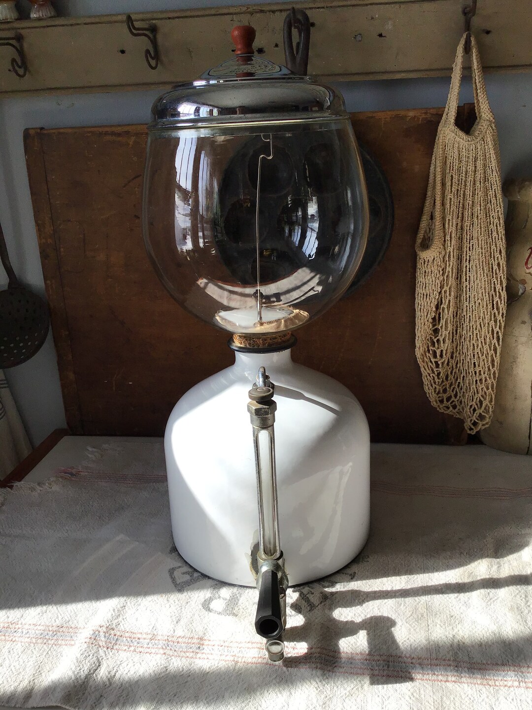 Antique Enamel and Glass Sun Tea Dispenser/ice Cream Parlor/bistro - Etsy