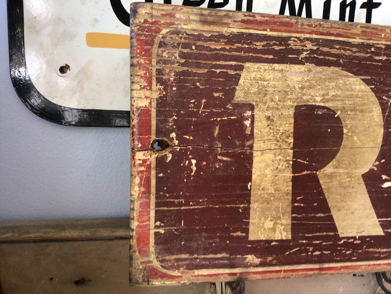 Antique Hand Painted Wood Sign / Radio Service - Etsy