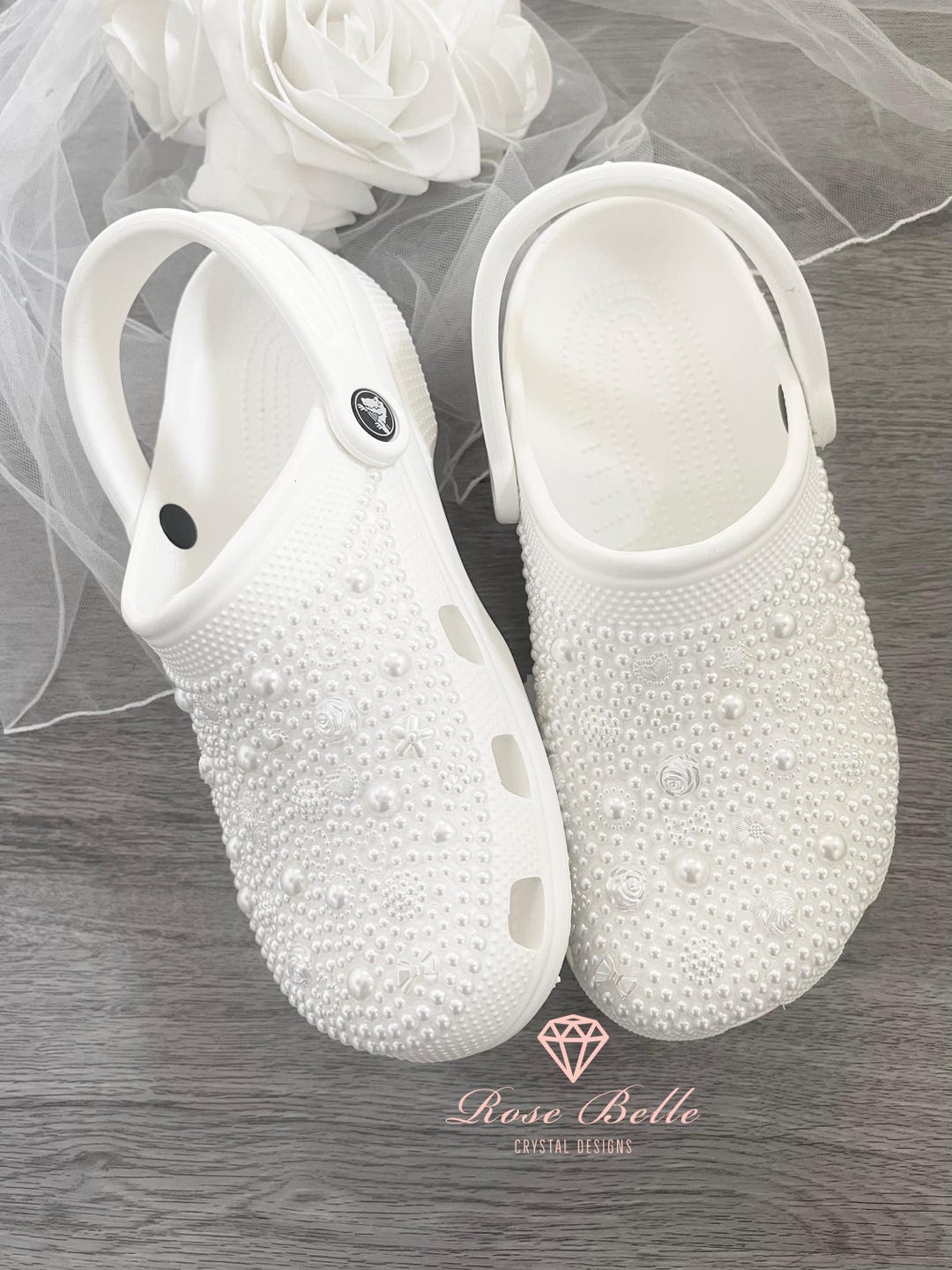 Wedding Bridal Crocs Clogs Pearls Custom Bling - Etsy