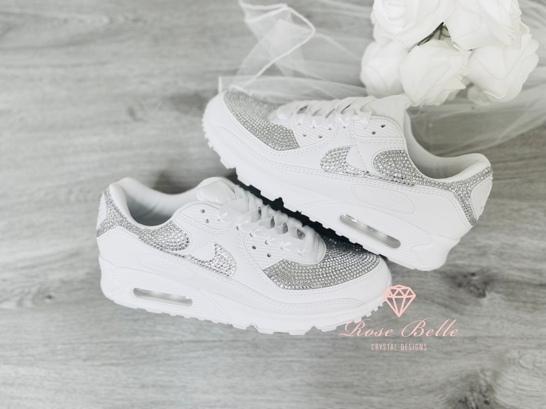 Wedding Bridal Nike Air Max 90s Bride Nikes Bling Trainers - Etsy