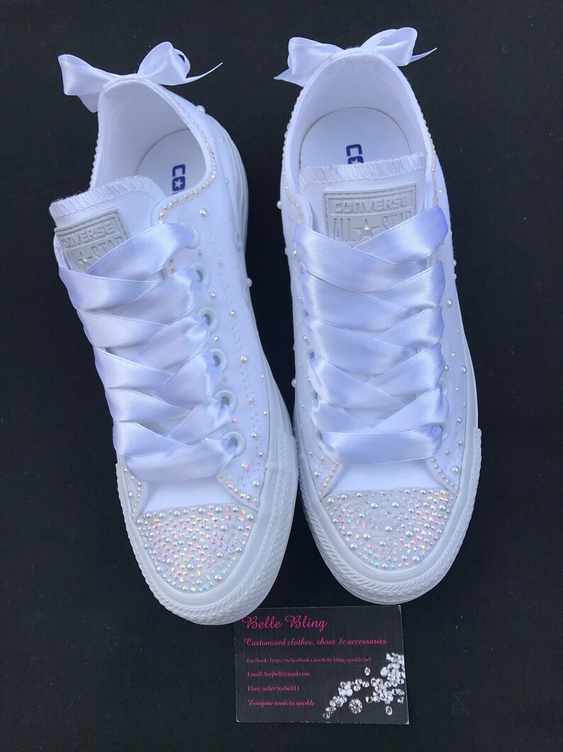 Wedding Bridal Customised Mono Converse Crystals | Etsy