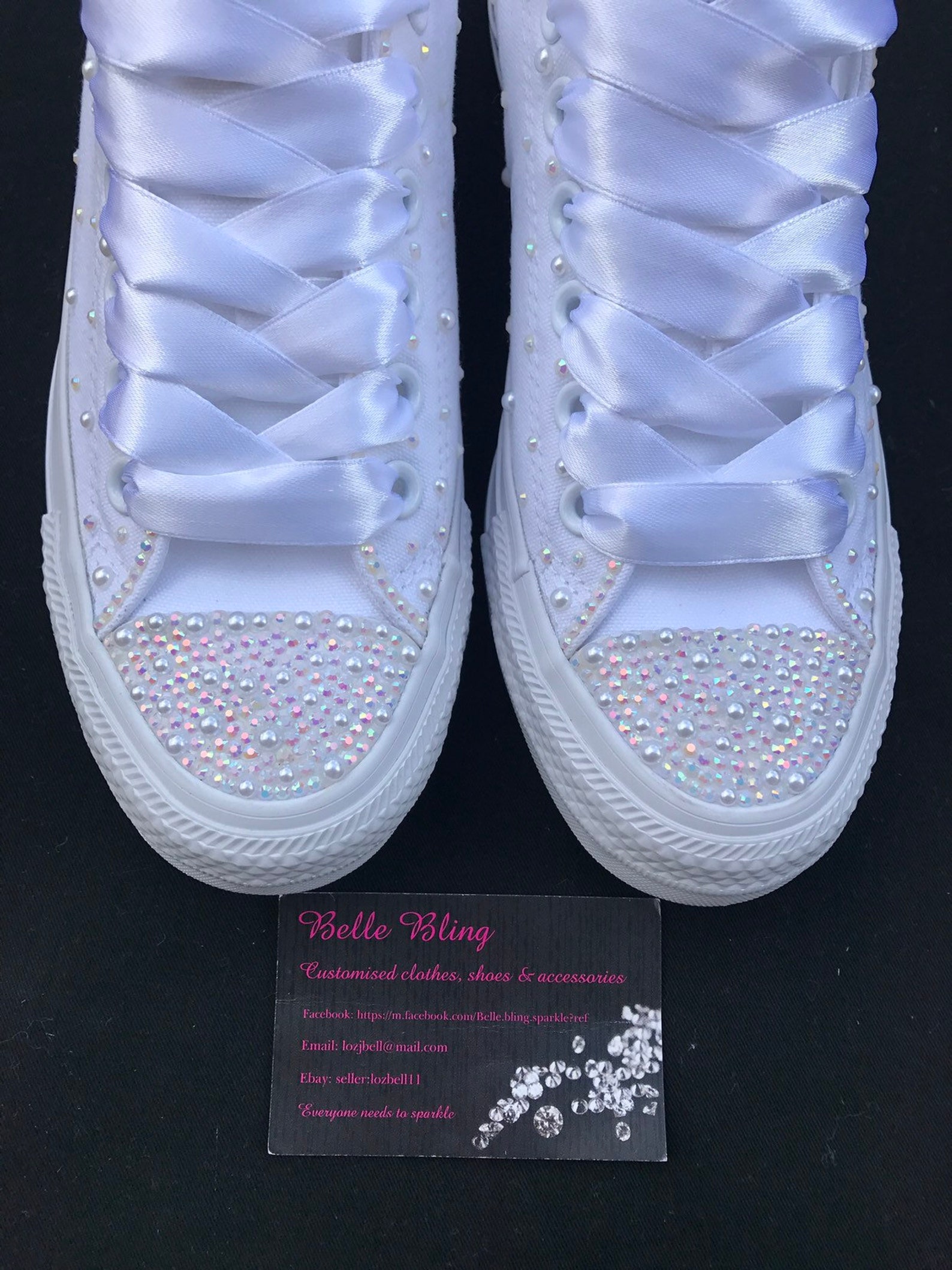 Wedding Bridal Customised Mono Converse Crystals - Etsy