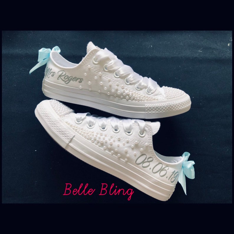 Wedding bridal customised converse crystals charms | Etsy