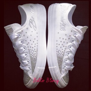 Wedding Bridal Customised Converse, Crystals, Charms, Personalised ...