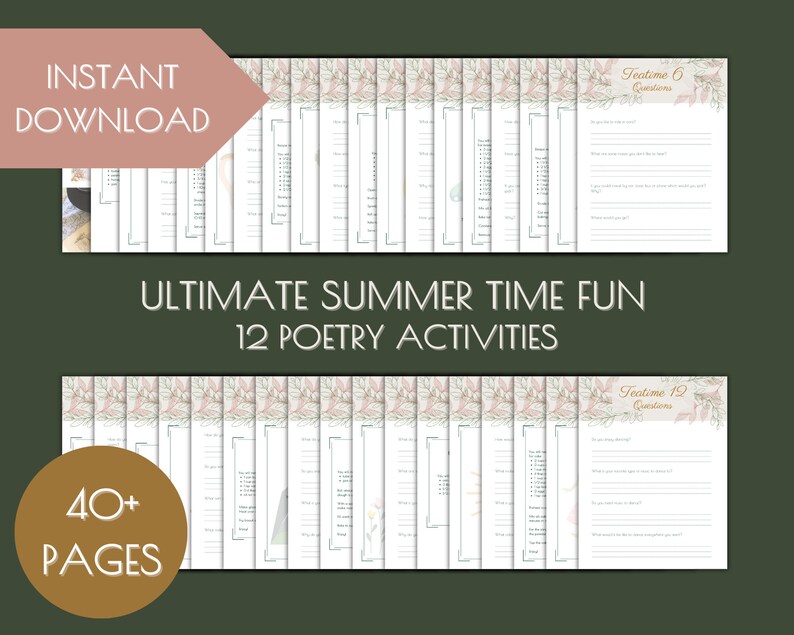 Table Manners & Poetry Teatime Lessons, Homeschool Printable (PDF) - Etsy