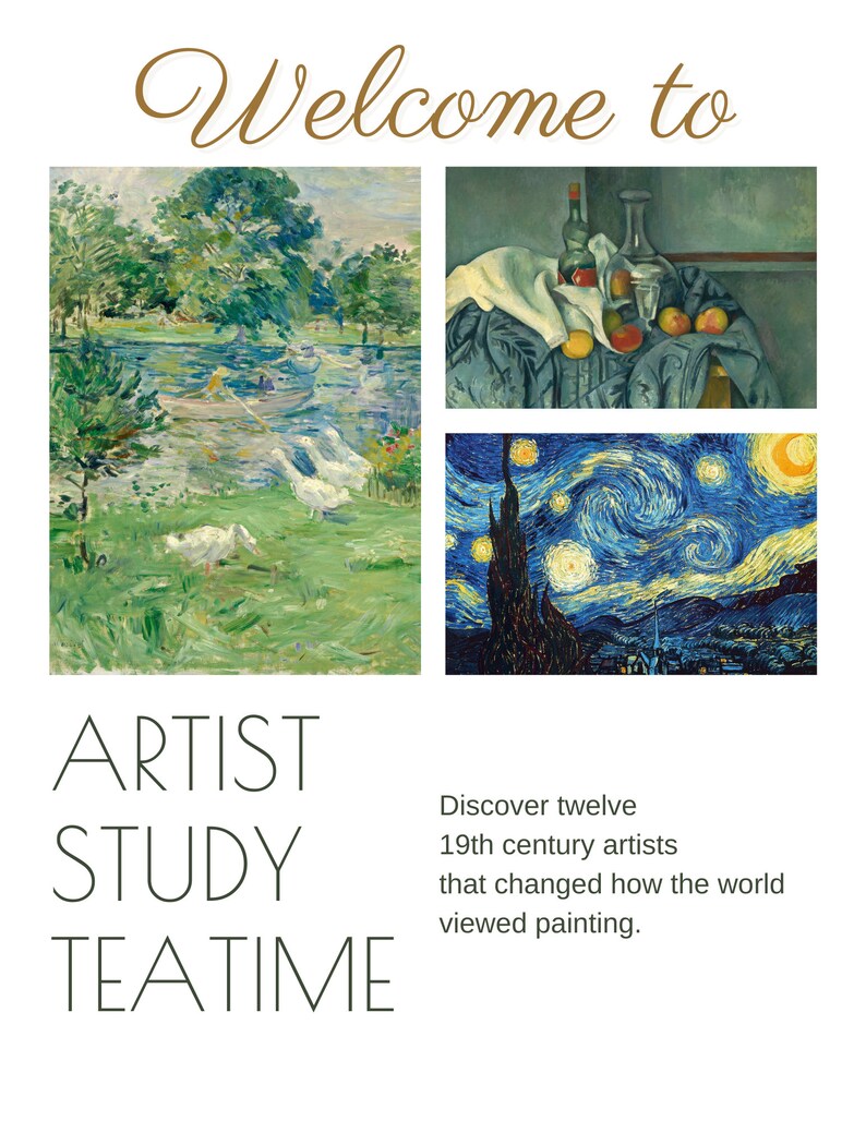 19th Century Artist Study Teatime: Homeschool Printable (PDF) - Etsy