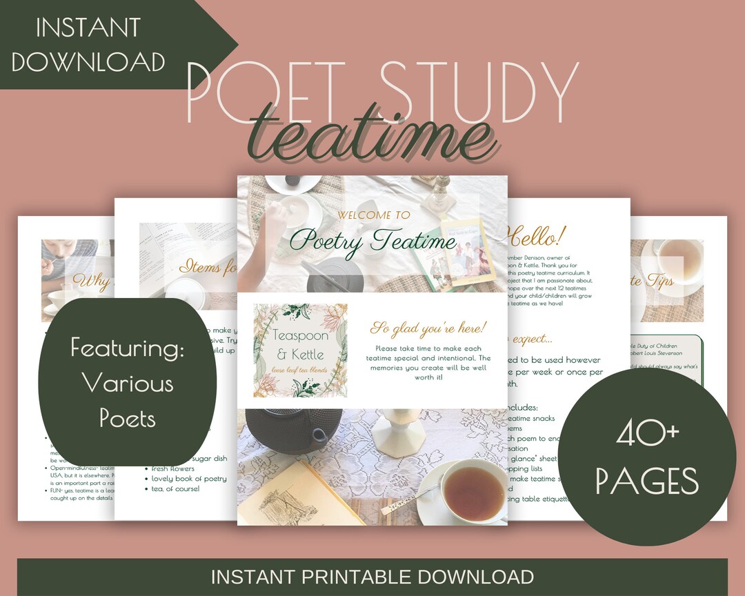 Homeschool Printable Lesson Table Manners for Kids Poetry Teatime ...