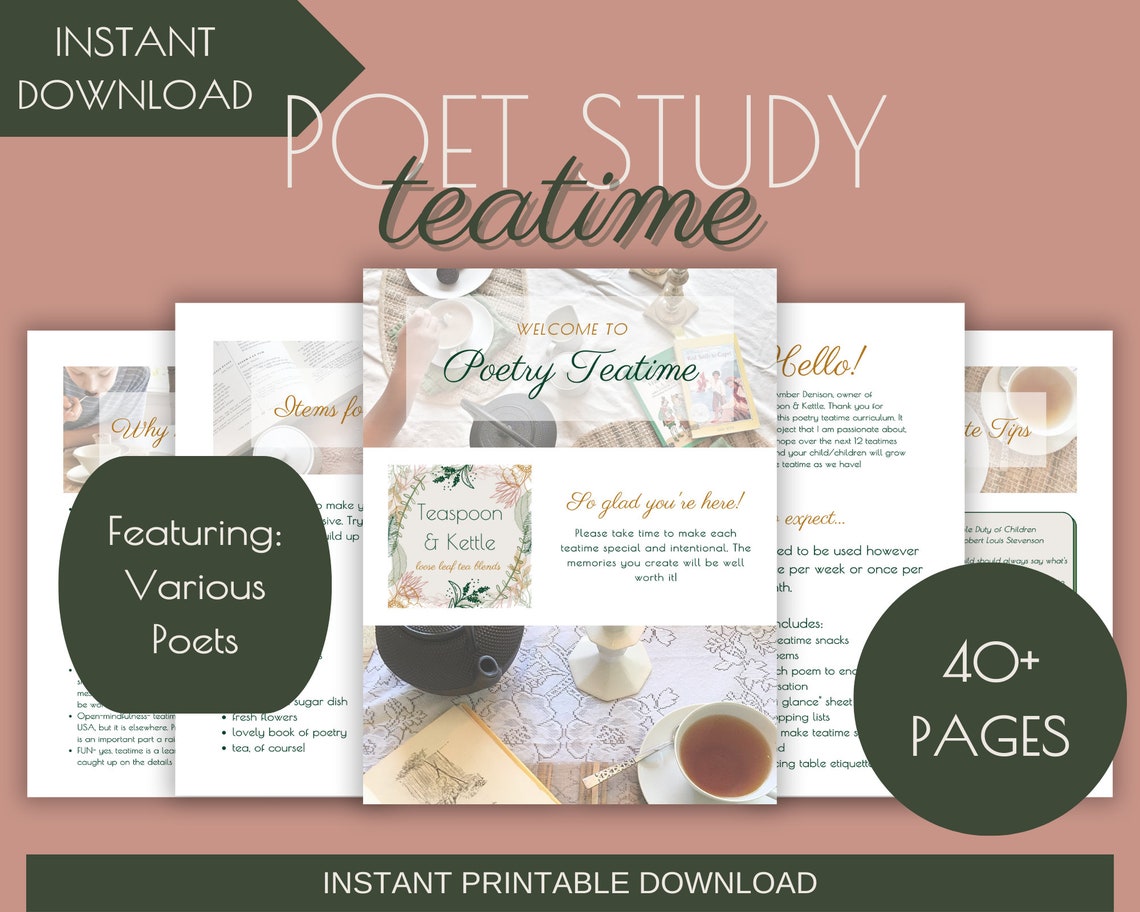 Homeschool Printable Lesson Table Manners for Kids Poetry Teatime ...