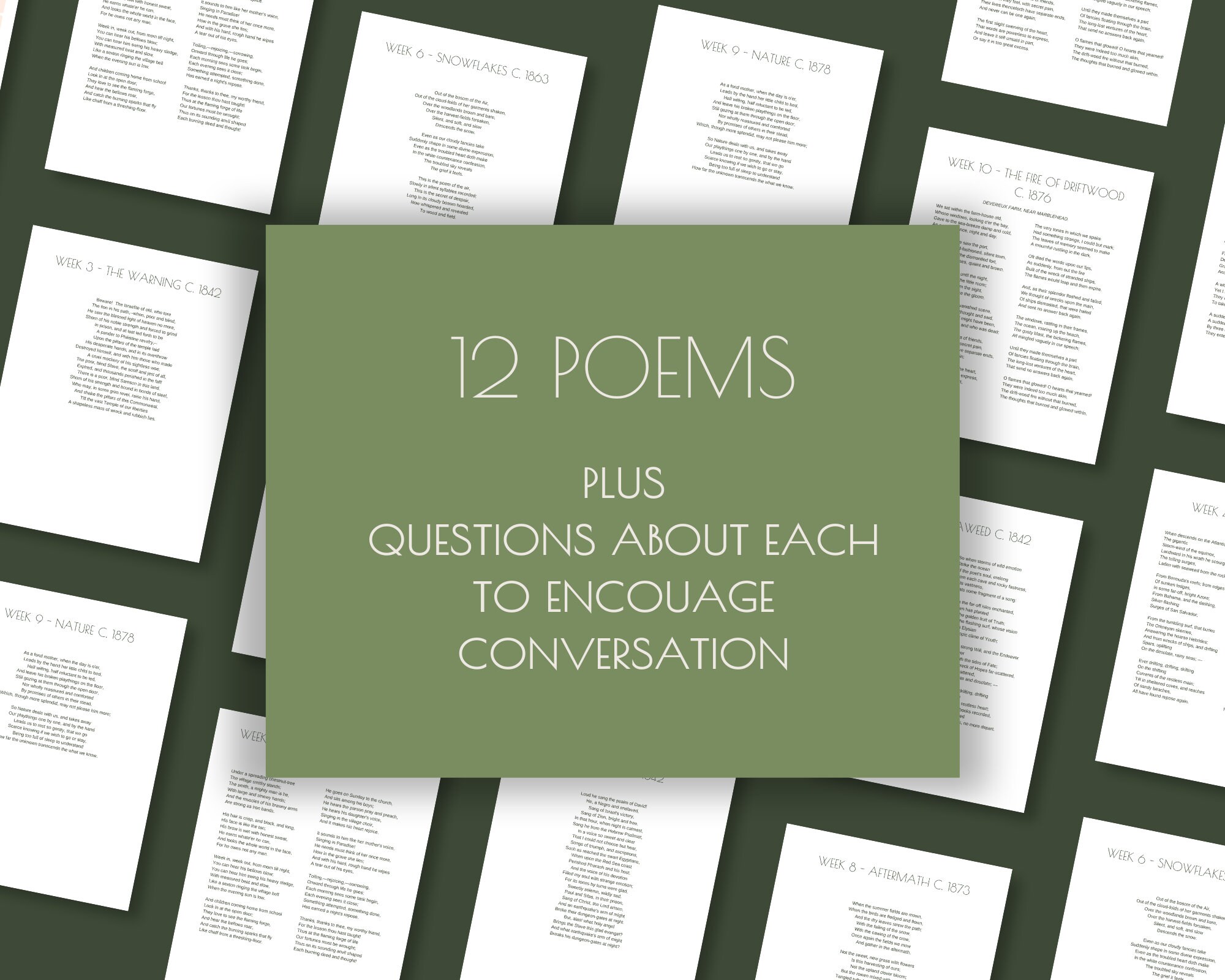 Printable Homeschool Lessons Poetry Teatime Course Longfellow Poems ...