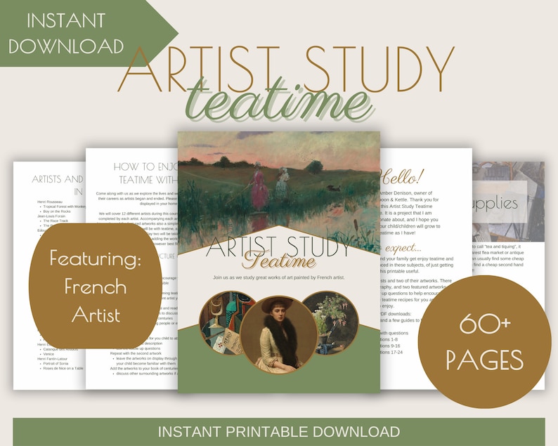 Homeschool Artist Study Printable Charlotte Mason Homeschool Lessons ...