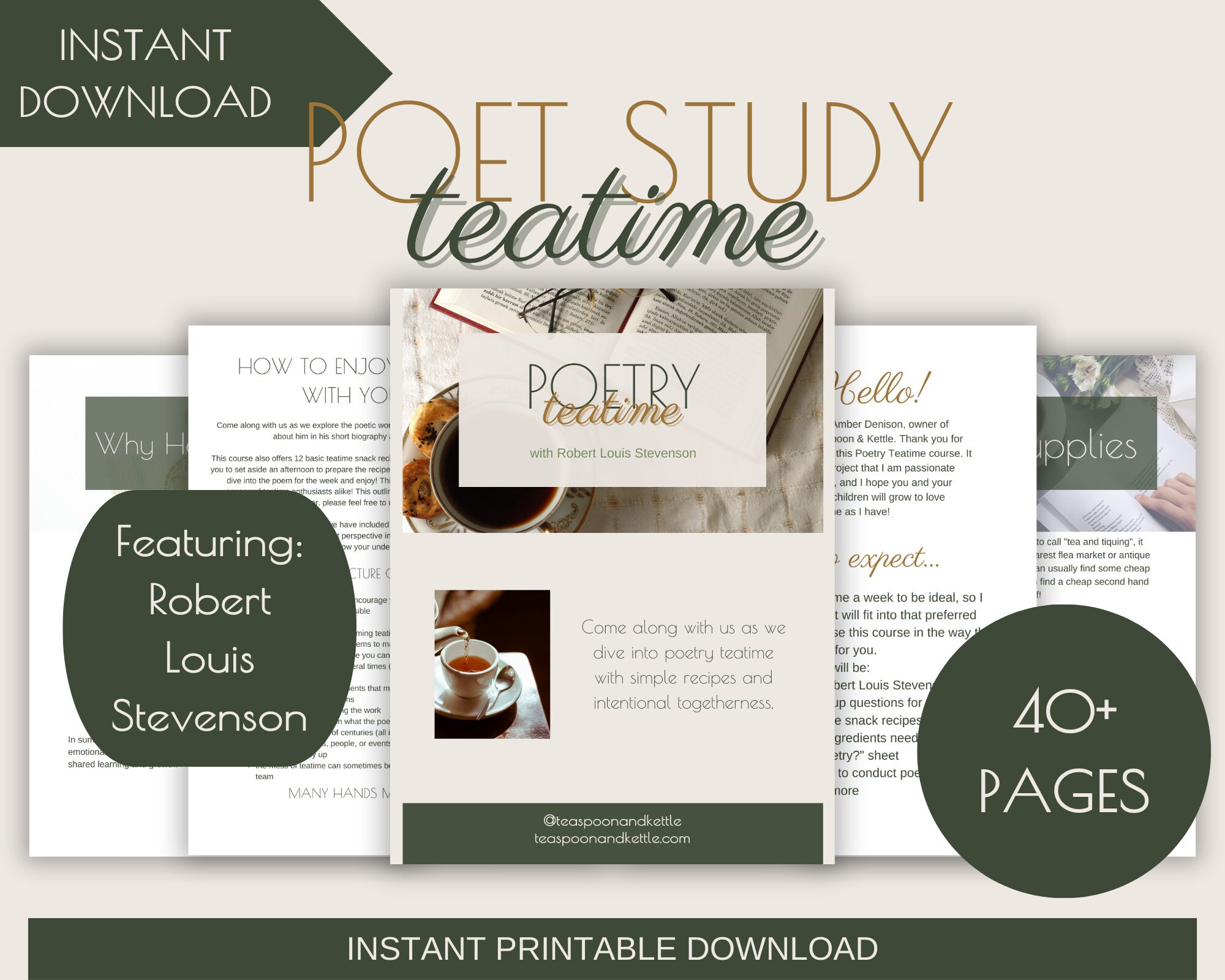 Printable Homeschool Poet Study Stevenson Charlotte Mason Homeschool ...