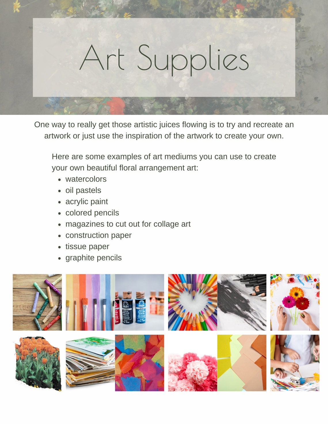 Printable Homeschool Art Study Charlotte Mason Teatime Floral Art Study ...