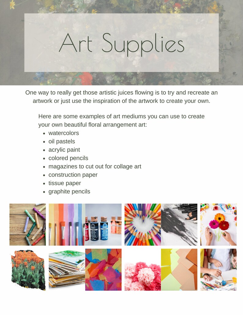 Floral Art Study Teatime: Printable Homeschool Course (instant Download ...