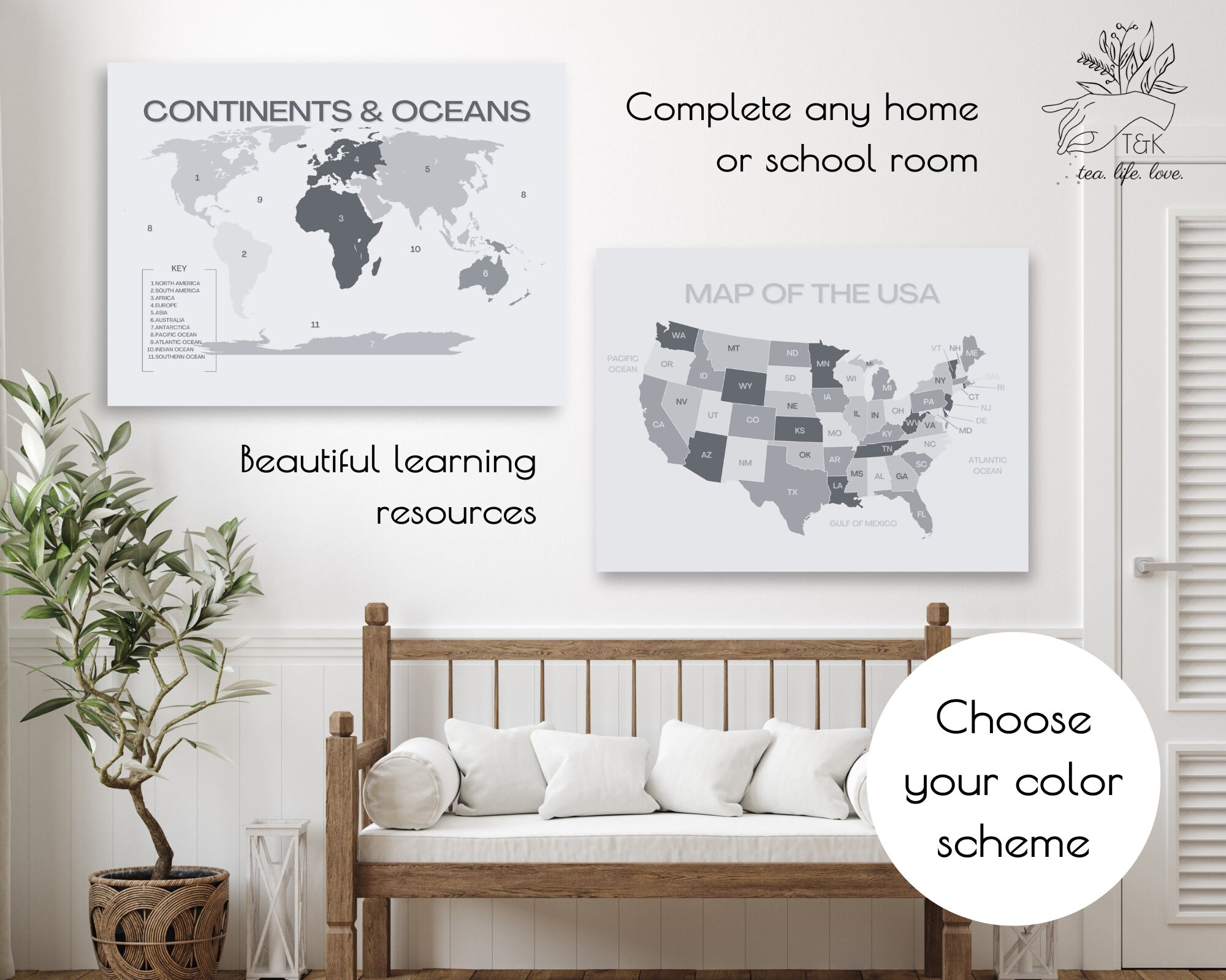 Homeschool Educational Poster CUSTOM COLOR UPGRADE Wall Decor Printable ...
