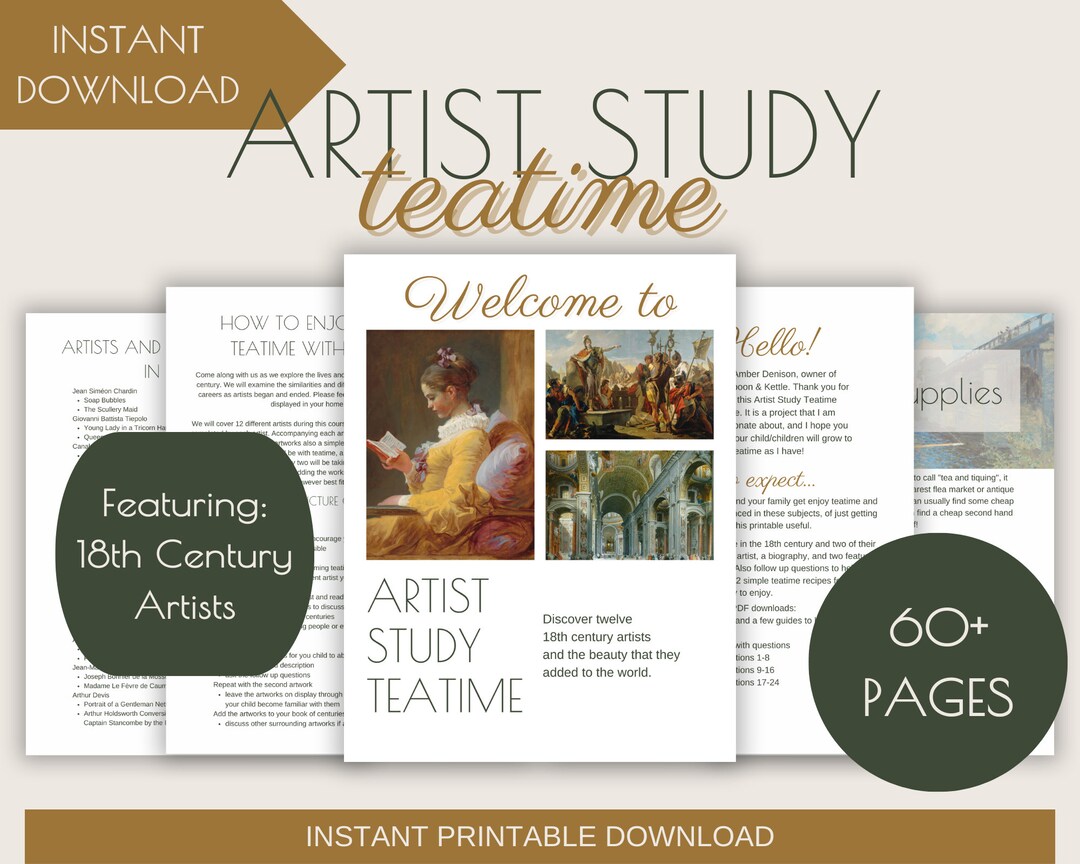 Printable Homeschool Artist Study Charlotte Mason Teatime Course ...